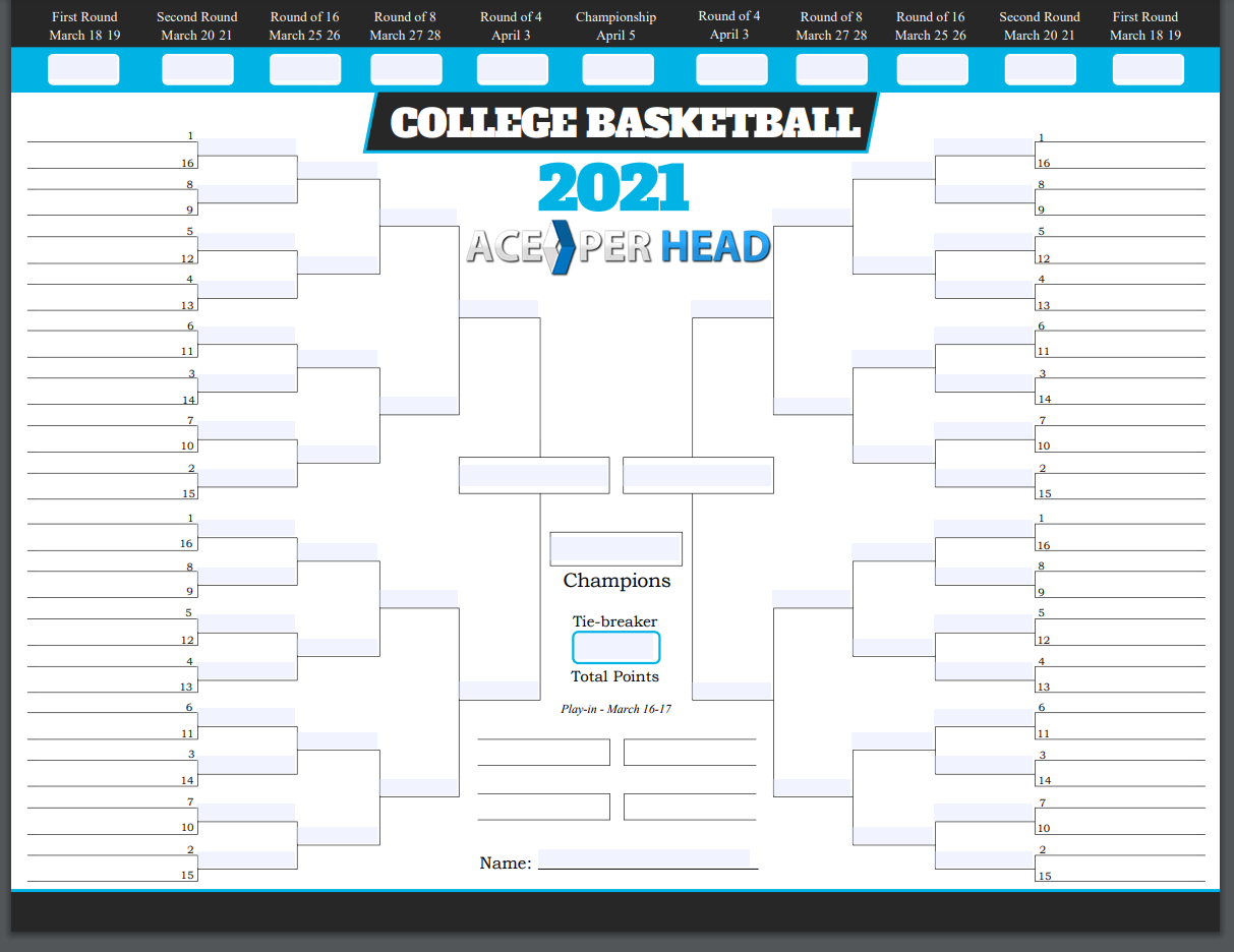 March Madness 2021 NCAAB Bracket Basketball Betting Software